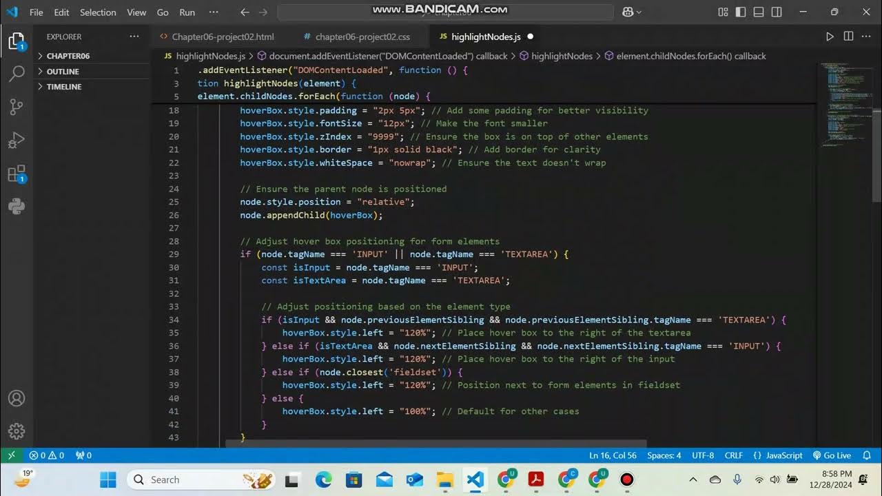 Web Development - Project - Write a Node Highlighting Helper Script - Java Script code - YouTube
