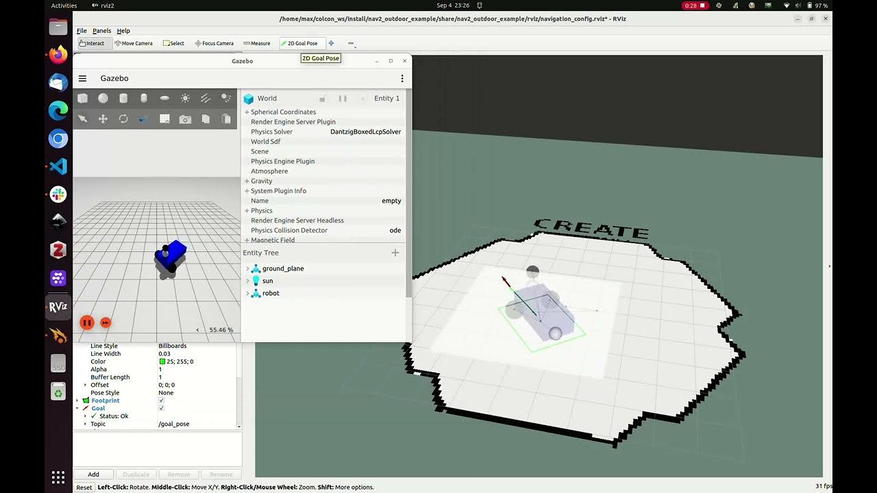 Minimal Example For Using Nav2 With Gnssimu Localization In Ignition Gazebo Fortress Youtube