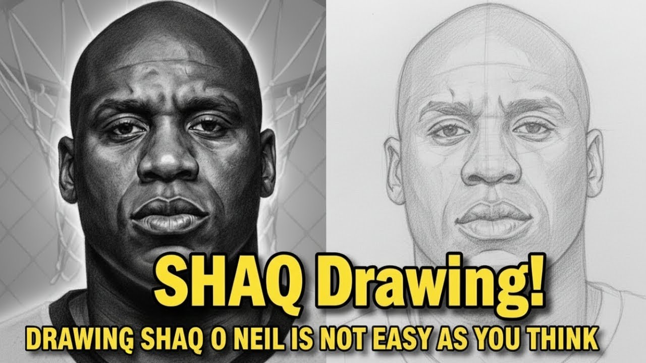 Drawing Shaquille O’Neal | Hyper Realistic NBA Legend Portrait Art ...