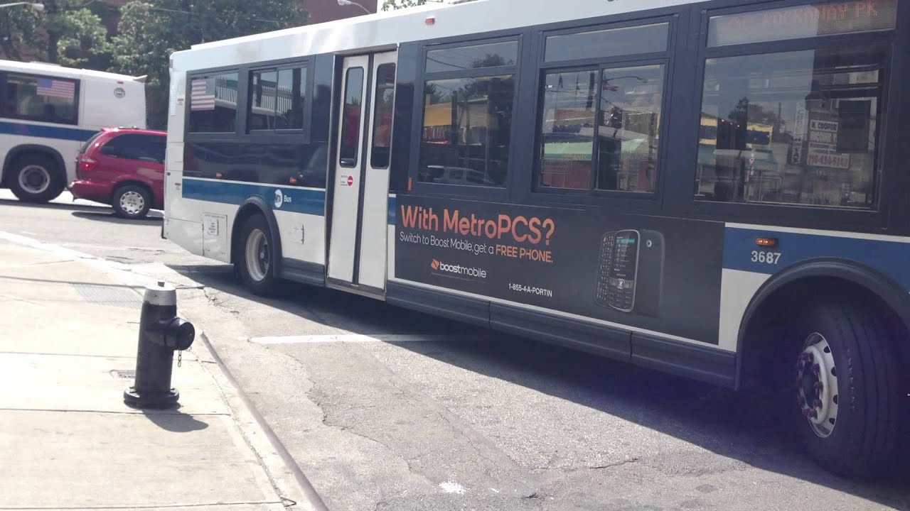 MTA Bus : Orion VII HEV #3687 on the Q35 at Flatbush Junction - YouTube