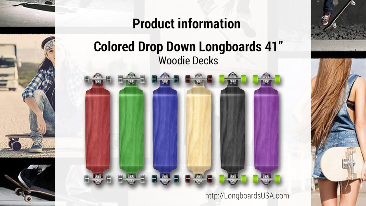Drop Down Longboard 41" - Fun Colors info 800 660 4542 - YouTube