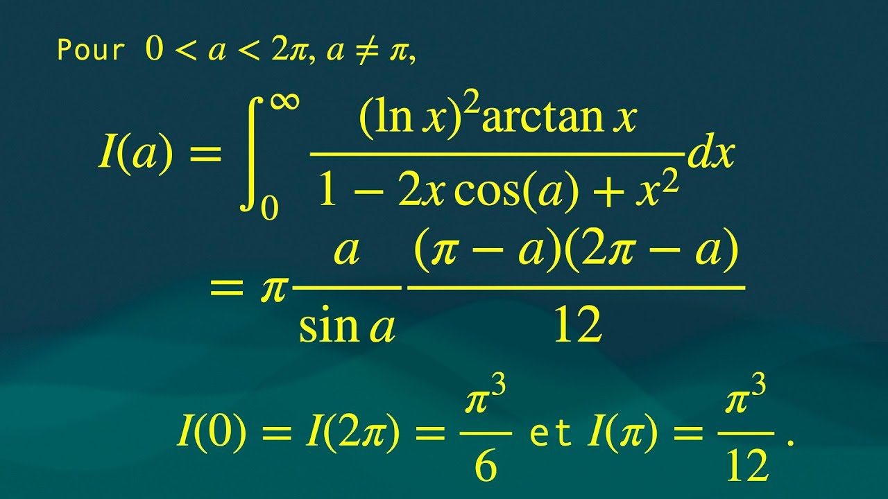 Une intégrale surprenante avec ln²(x) et arctan(x) — séries de Fourier ...