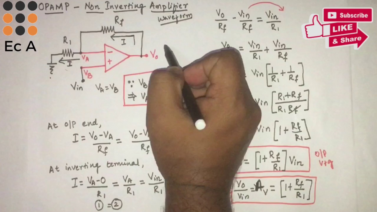 #33 OPAMP as Non inverting Amplifier || EC Academy - YouTube