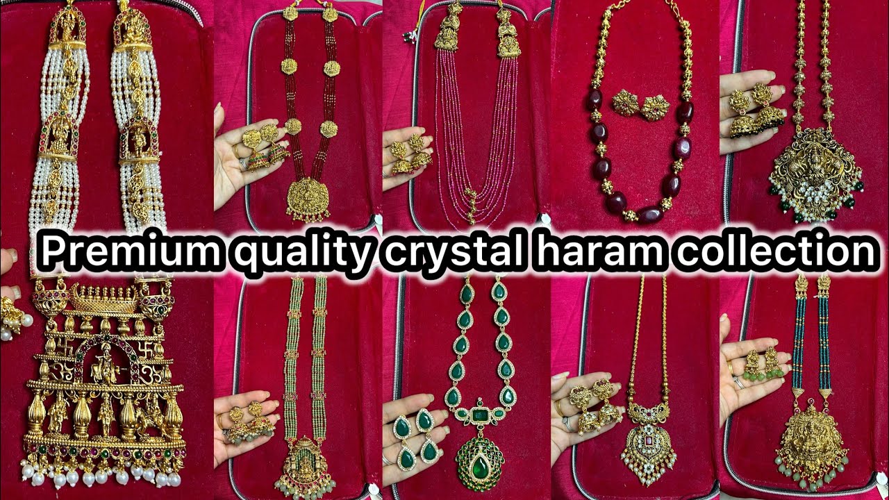 Grand look crystal bead haram collection from ₹399/- only WhatsApp ...