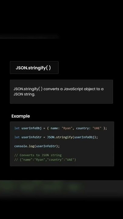 #javascript #js #angular #react #es6 #json #shorts #short JSON.stringfy(), JSON.parse() - YouTube