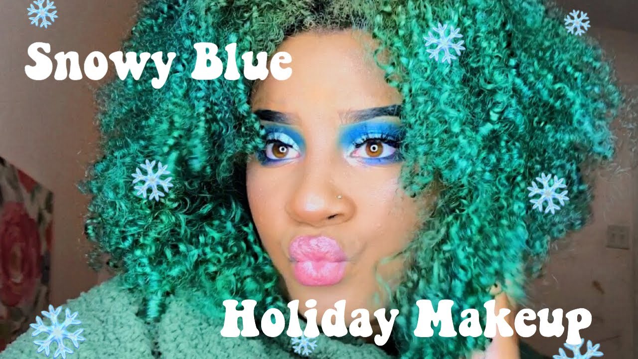 Snowy Blue Holiday Makeup ️ - YouTube
