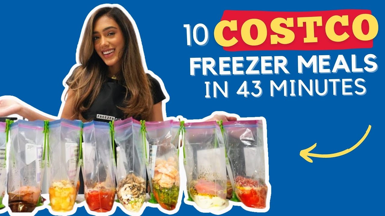 10 Freezer Meals From Costco in 43 Minutes - YouTube