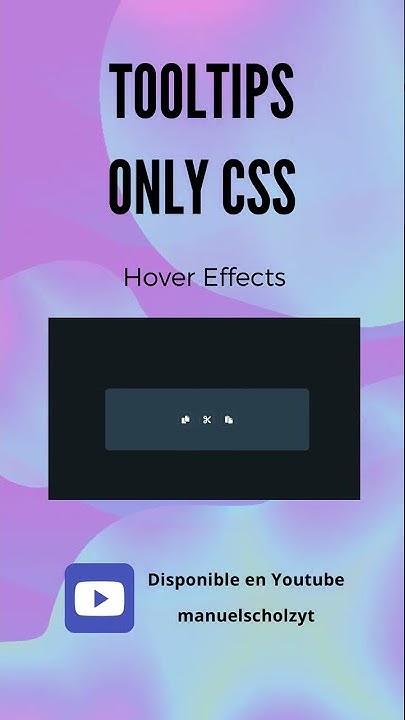 How To Make TOOLTIP only css 🚀 Cómo crear tooltips usando sólo CSS (efecto Hover) - YouTube