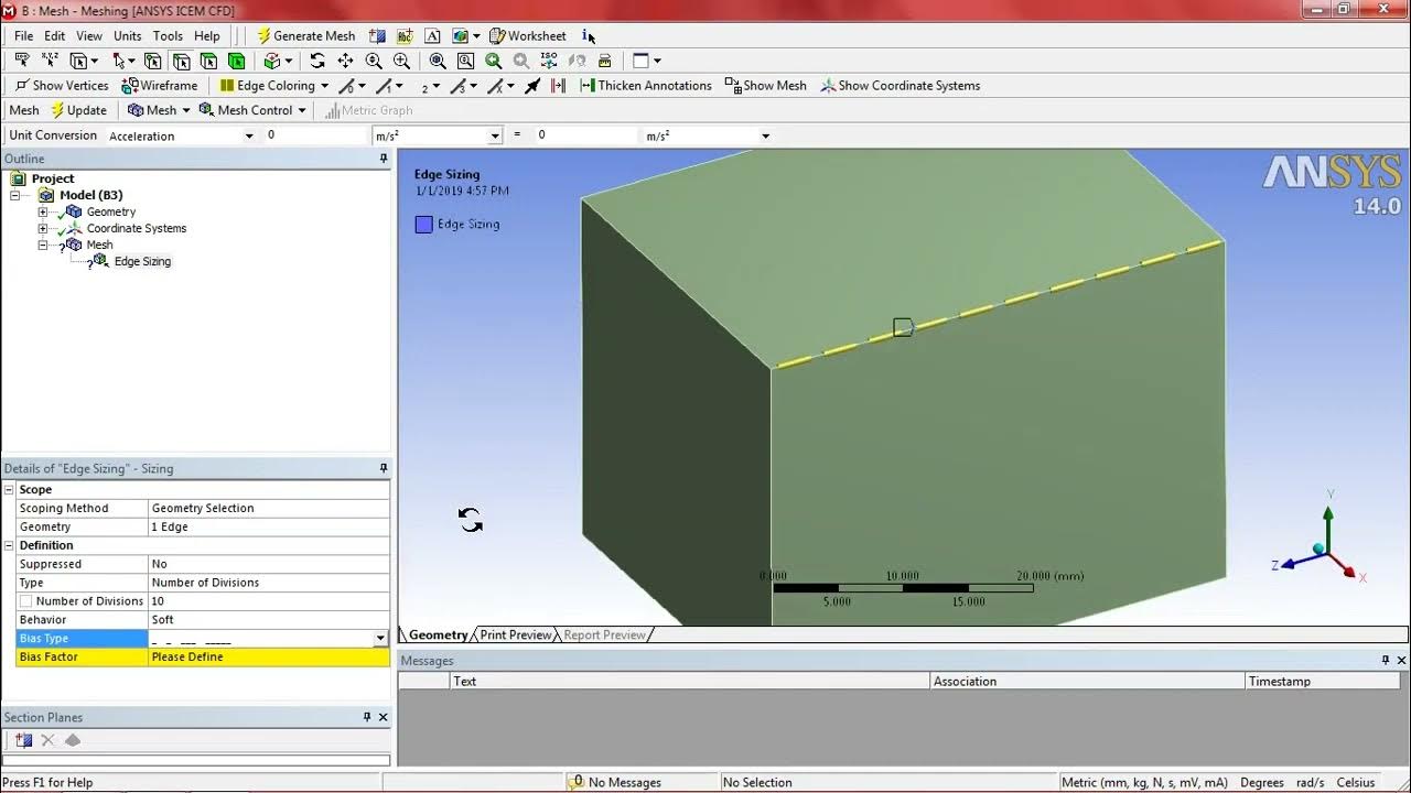 11 ANSYS WORKBENCH MESHING using edge sizing method - YouTube