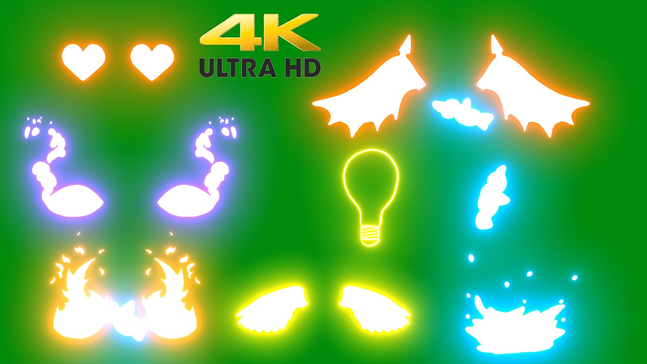 Neon Elements Green Screen ( Pack 1) - YouTube