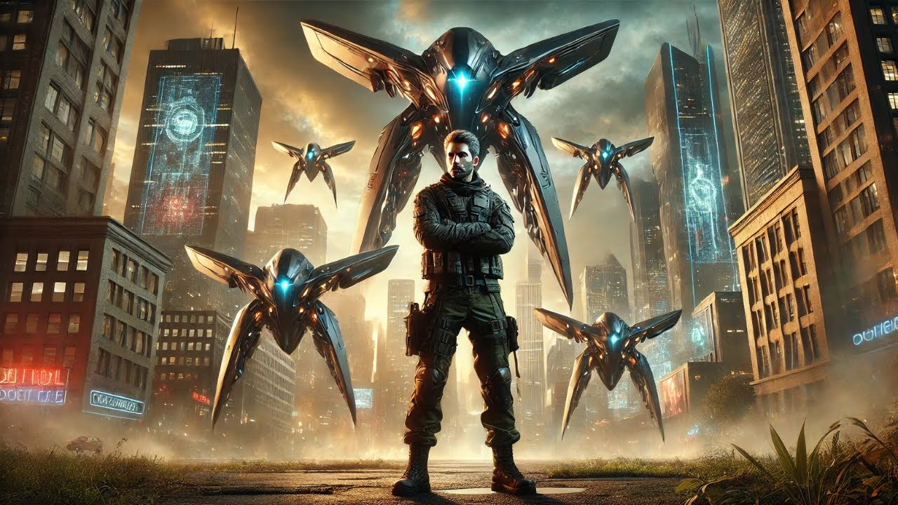 A Group of Giant Alien Drones Protect a Human as if He Were Their ...