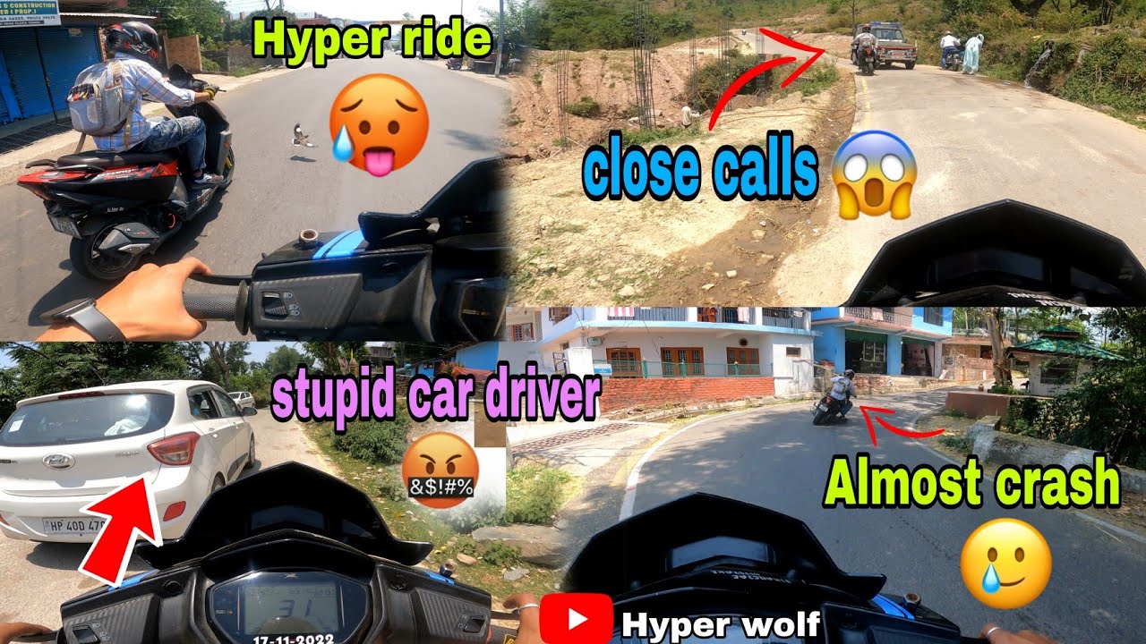 HIMANSHU ALMOST CRASH💔😥||CLOSE CALLS😱||SUNDAY RIDE🥵||HYPER WOLF - YouTube