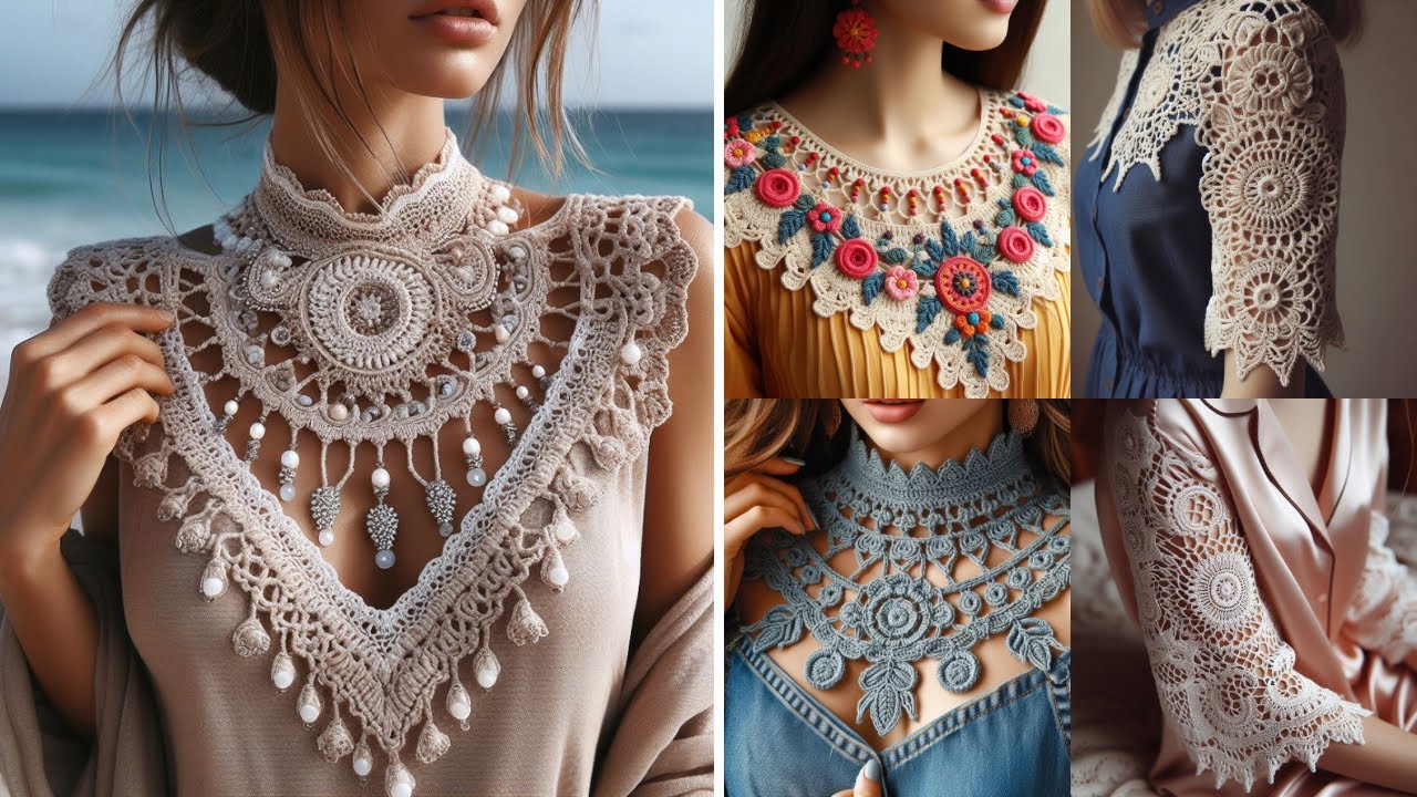 Beautiful crochet pattern neckline and arm (share ideas) #crochet # ...