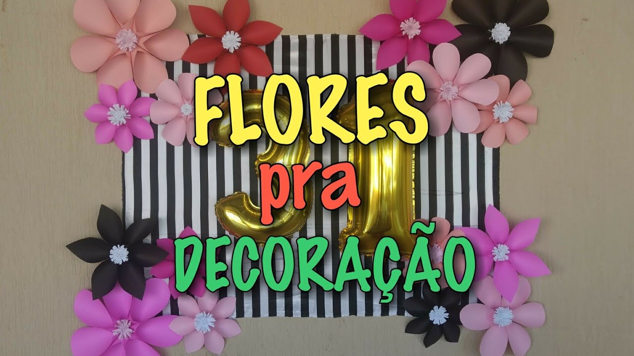 Flores de cartolina para decoração - YouTube