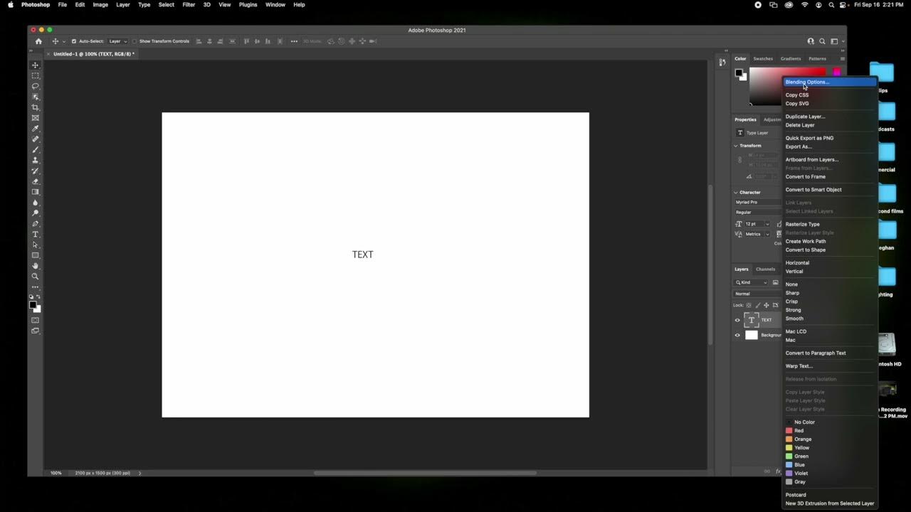 How to add a Drop Shadow to text on Photoshop by Meghan - YouTube