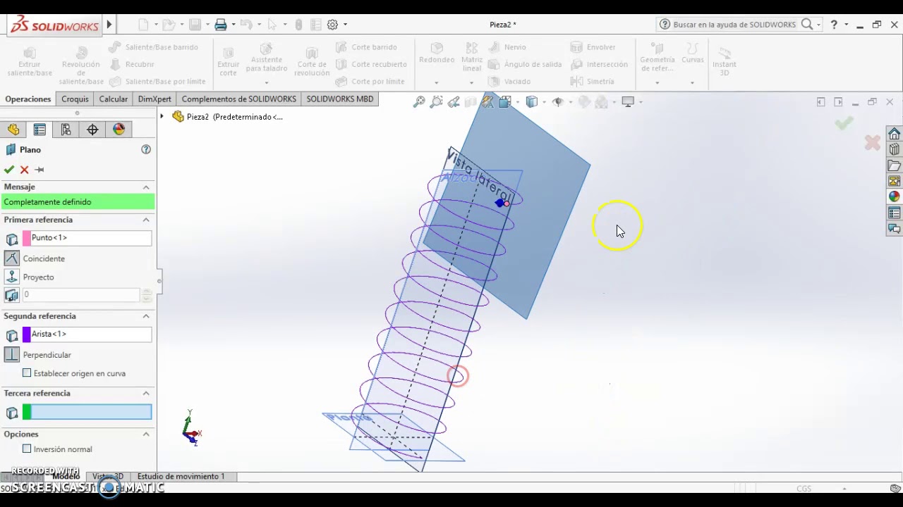 Solidworks 2017 Operaciones Helice/Espiral - YouTube
