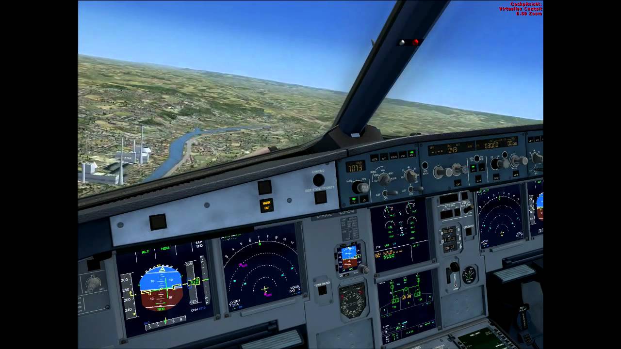 aerosoft Airbus X A320 take off Stuttgart and emergency Landing Cockpit ...