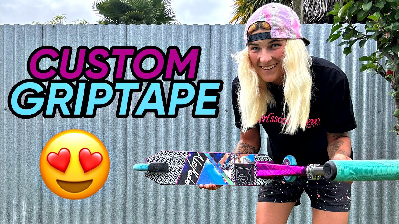 I MADE CRAZY CUSTOM SCOOTER GRIPTAPE!! - YouTube