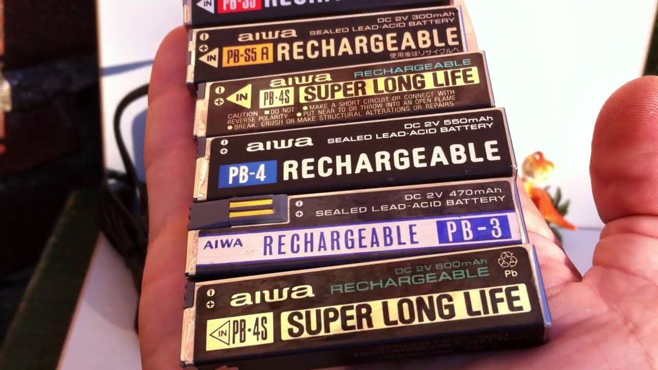 Aiwa Walkman Gumstick Rechargeable Battery Sealed Lead-Acid Super Long ...