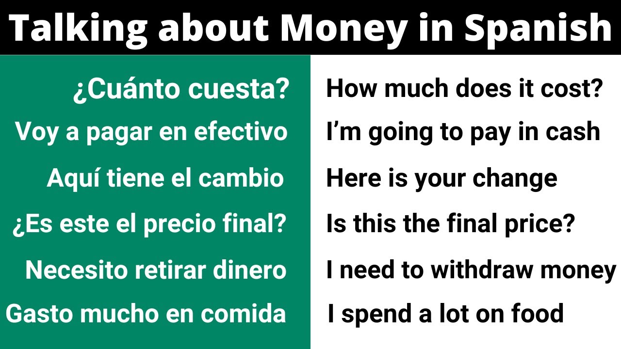 30 Money-related Phrases in Spanish | Learn Spanish - YouTube