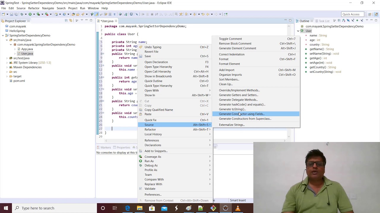 Springframework Module Setter Based Dependency Injection Youtube
