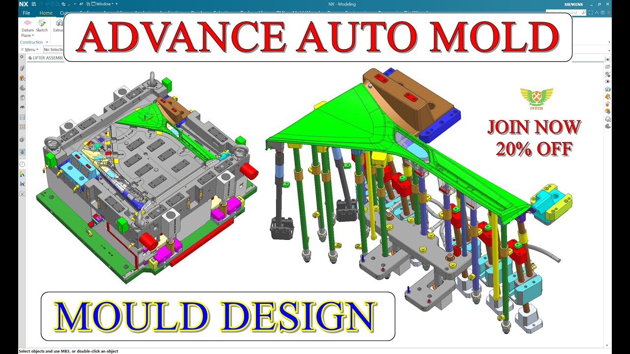AUTOMOBILE ADVANCE MOLD DESIGN | Plastic injection mold design tutorial ...