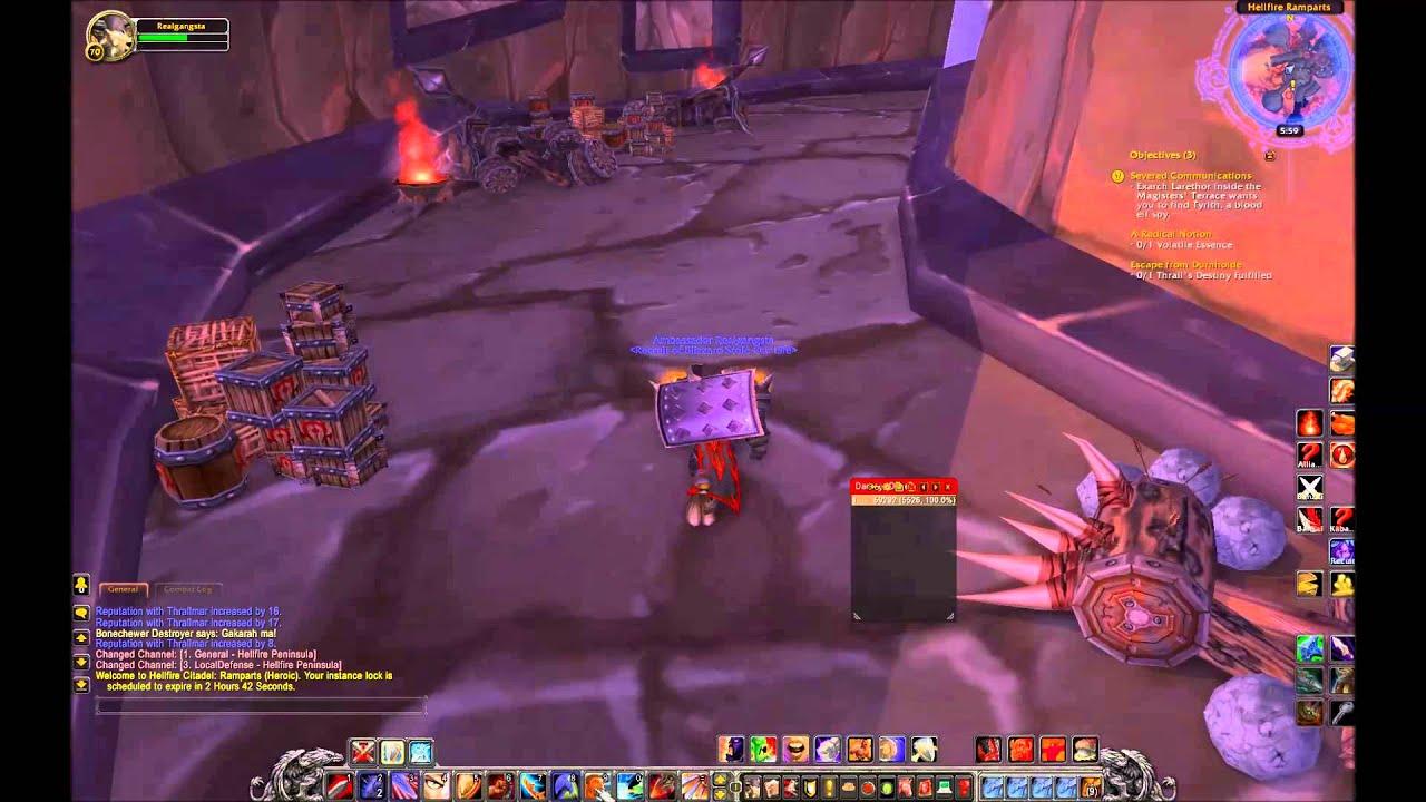 Level 70 Warrior Solo Hellfire Ramparts HC - World of Warcraft ...