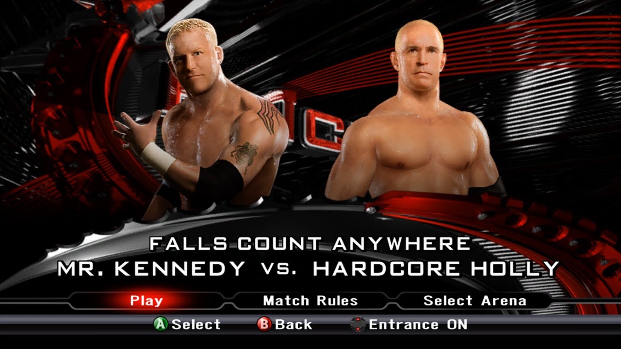 WWE SmackDown vs. RAW 2009 - Mr. Kennedy vs. Hardcore Holly - Falls Count Anywhere - YouTube