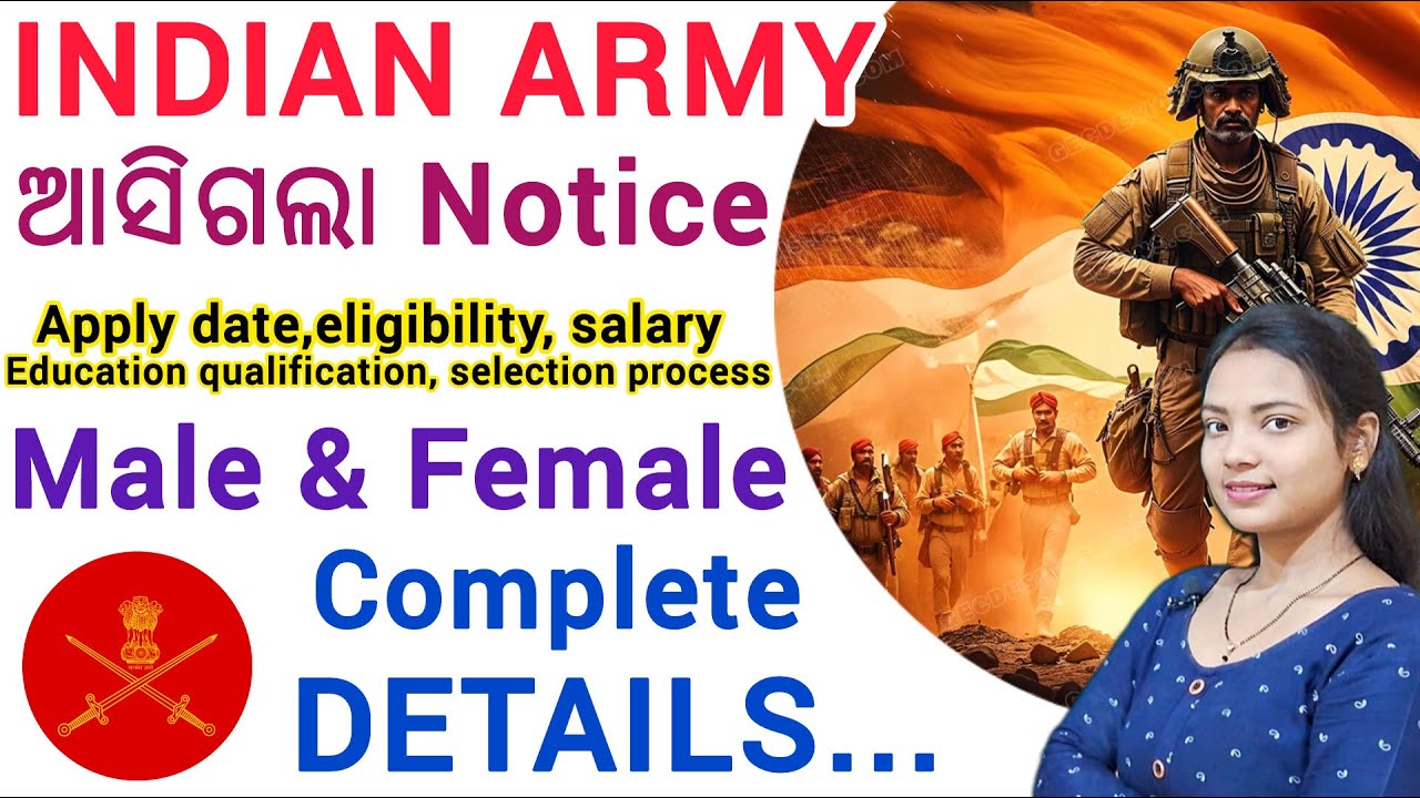 Indian Army Job Vacancy 2025 ll Both Male & Female Can apply ll Full ...