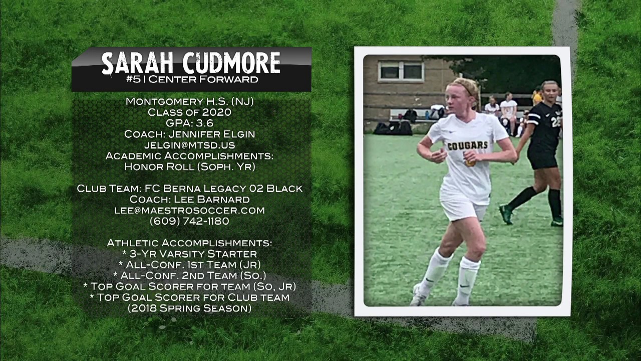 Sarah Cudmore 2018 Soccer Highlights | Montgomery HS (NJ) '20 - YouTube