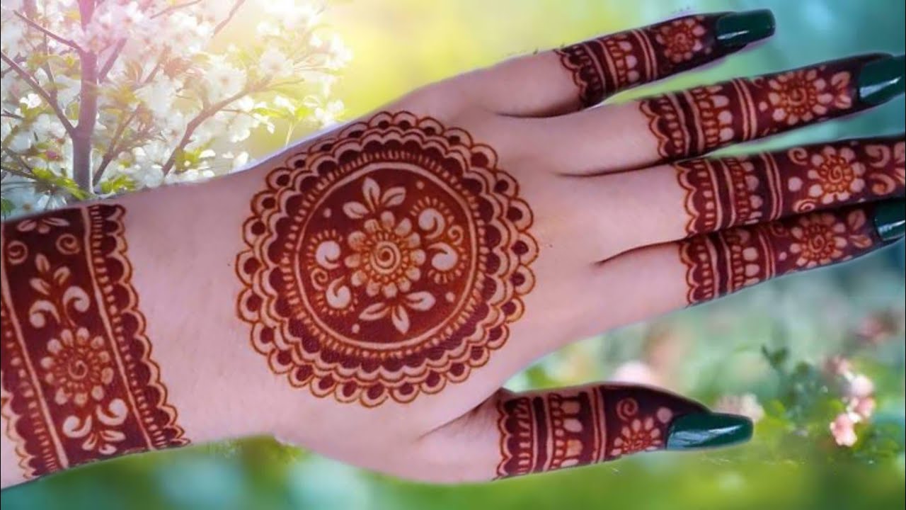 simple gol tikiya mehndi design | traditional Mandala mehndi design ...