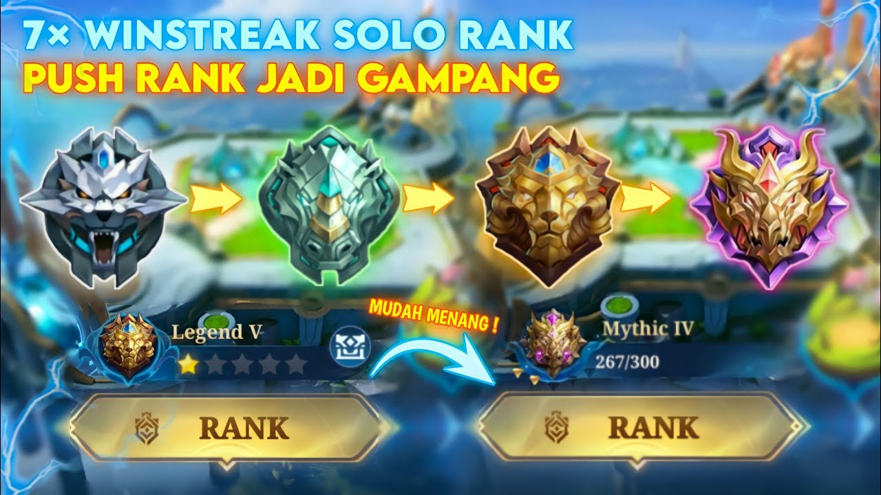 7× WINSTREAK SOLO RANK!! CARA GAMPANG PUSH RANK DAPAT MUSUH BOT PAKAI APLIKASI VPN MOBILE LEGEND ...