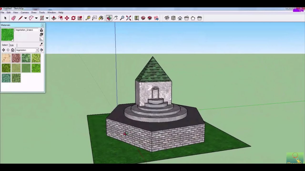 Sketchup Tutorial 1 : Small Beautiful Monument - YouTube