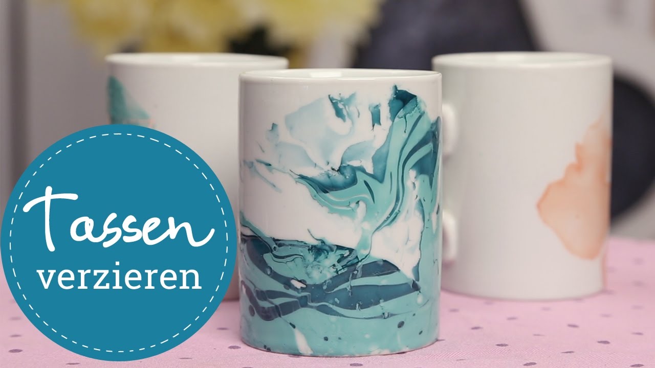 Tassen verzieren - DIY - YouTube