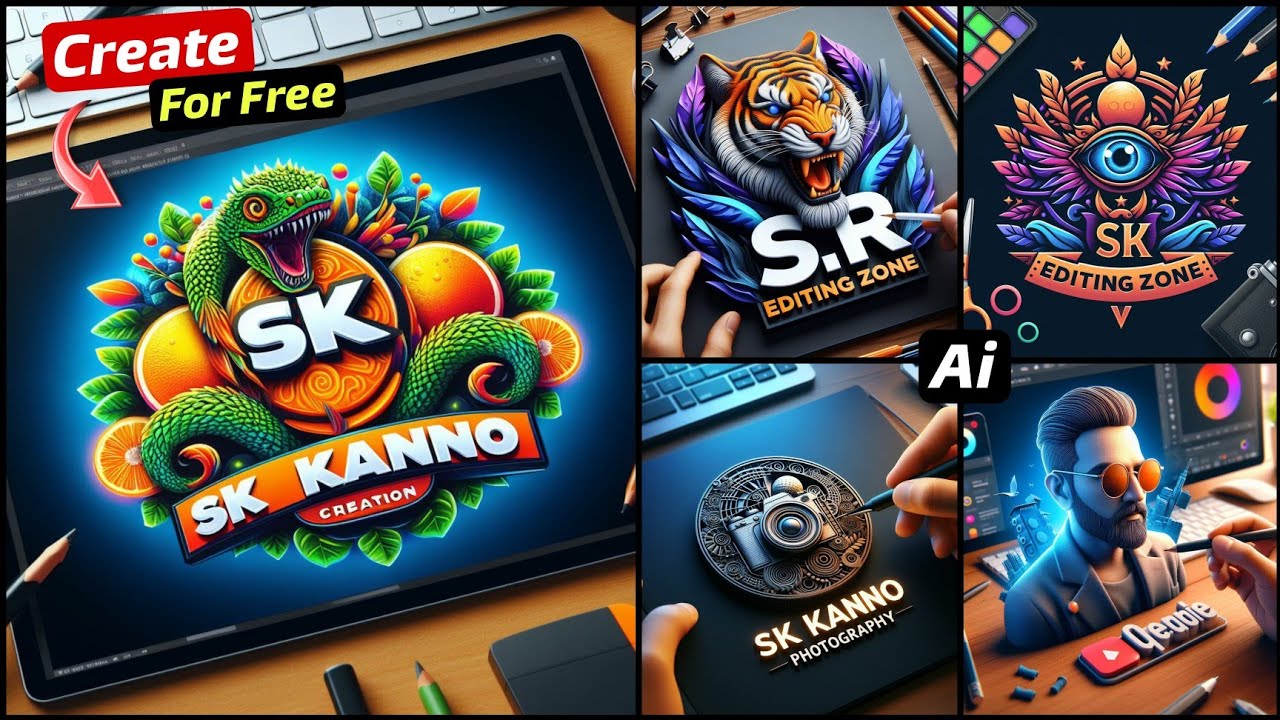 Designing a Professional 3D Logo for Free with Al | How To Make 3D Logo ...