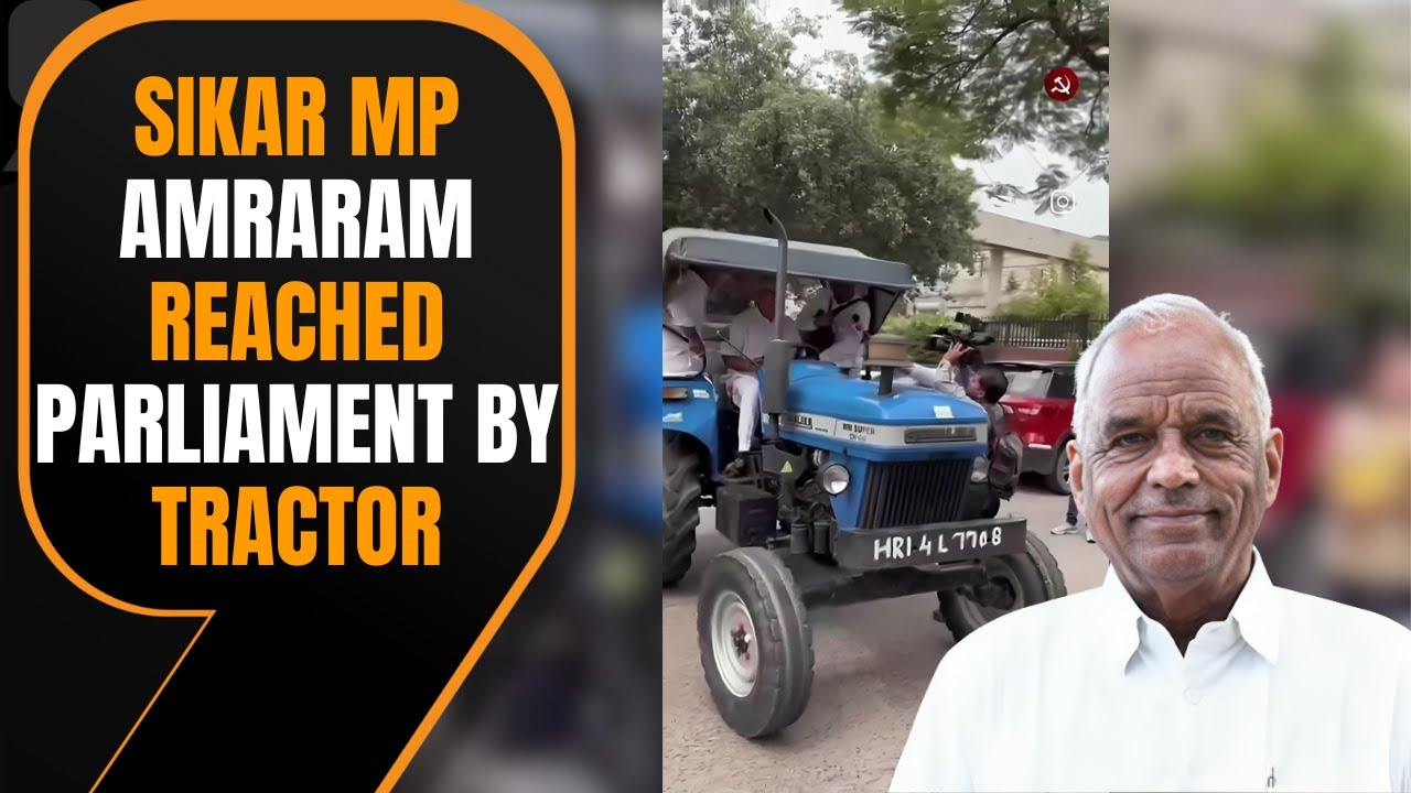 CPIM-Rajasthan MP Amra Ram Rides Tractor to Parliament, Challenges Modi's Statement | News9 ...