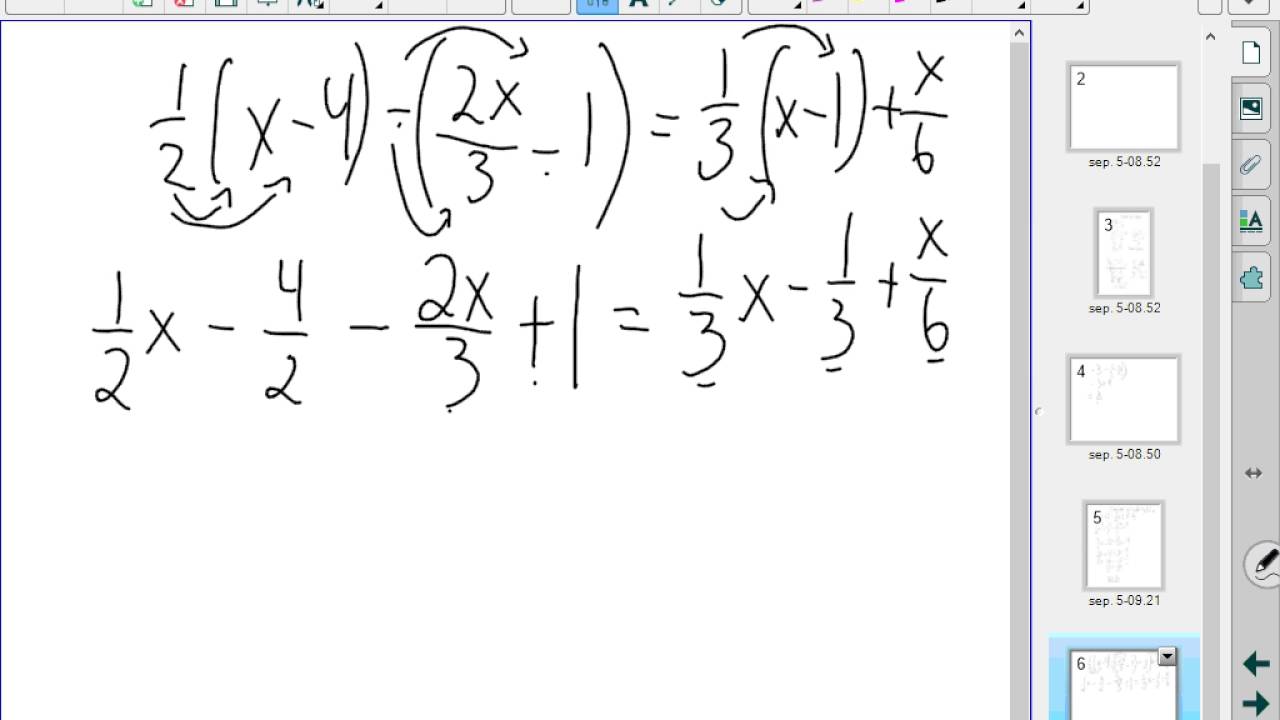 Likninger med brøk og parentes 1P - YouTube