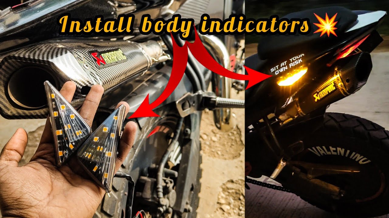 Install body led indicators in r15 v2/double exhaust in r15v2 - YouTube