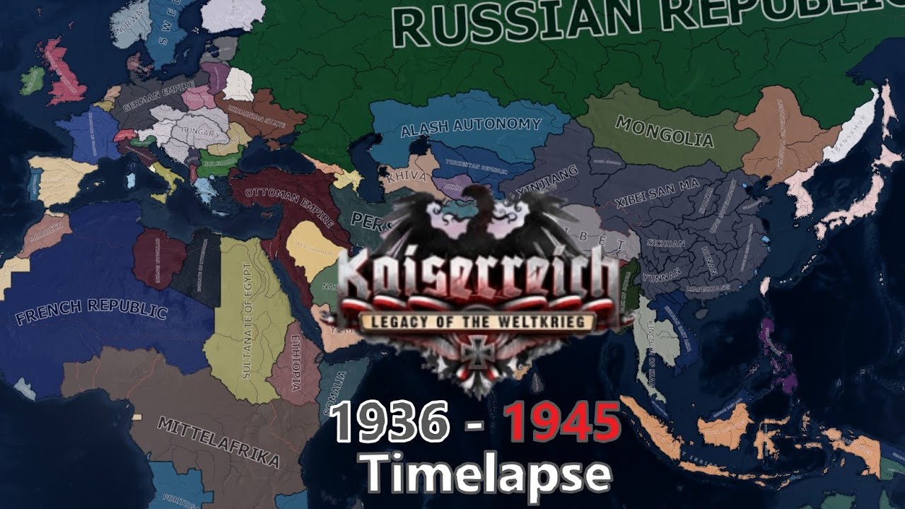 Kaiserreich Timelapse 1936 - 1945 HOI4 TImelapse - YouTube
