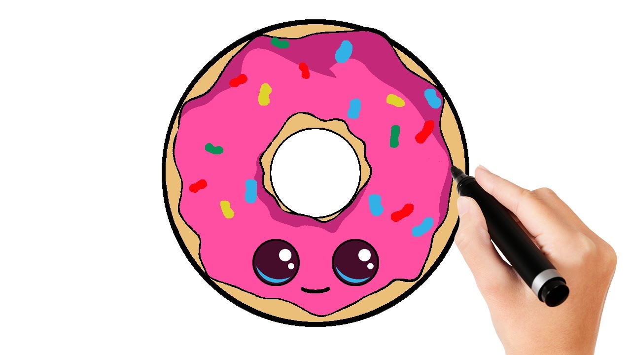 How to Draw a Donut 🍩 Easy and Cute - YouTube