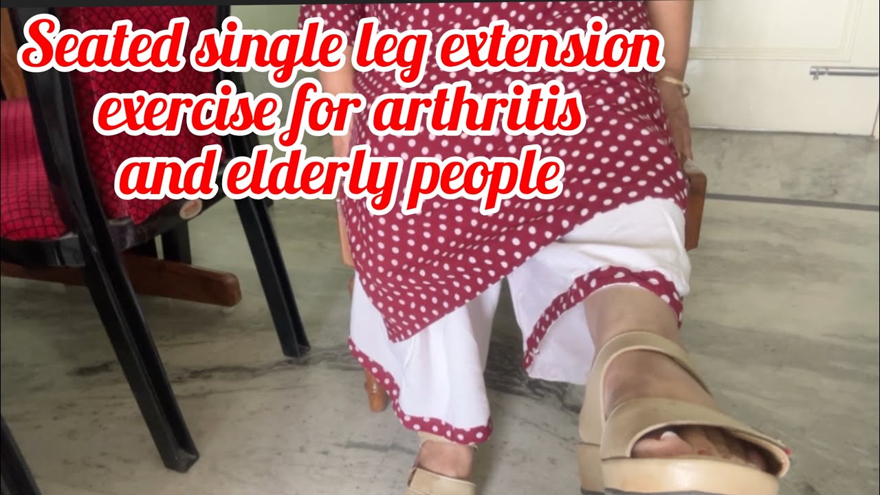 Seated single leg extension exercise for arthritis and elderly people ...