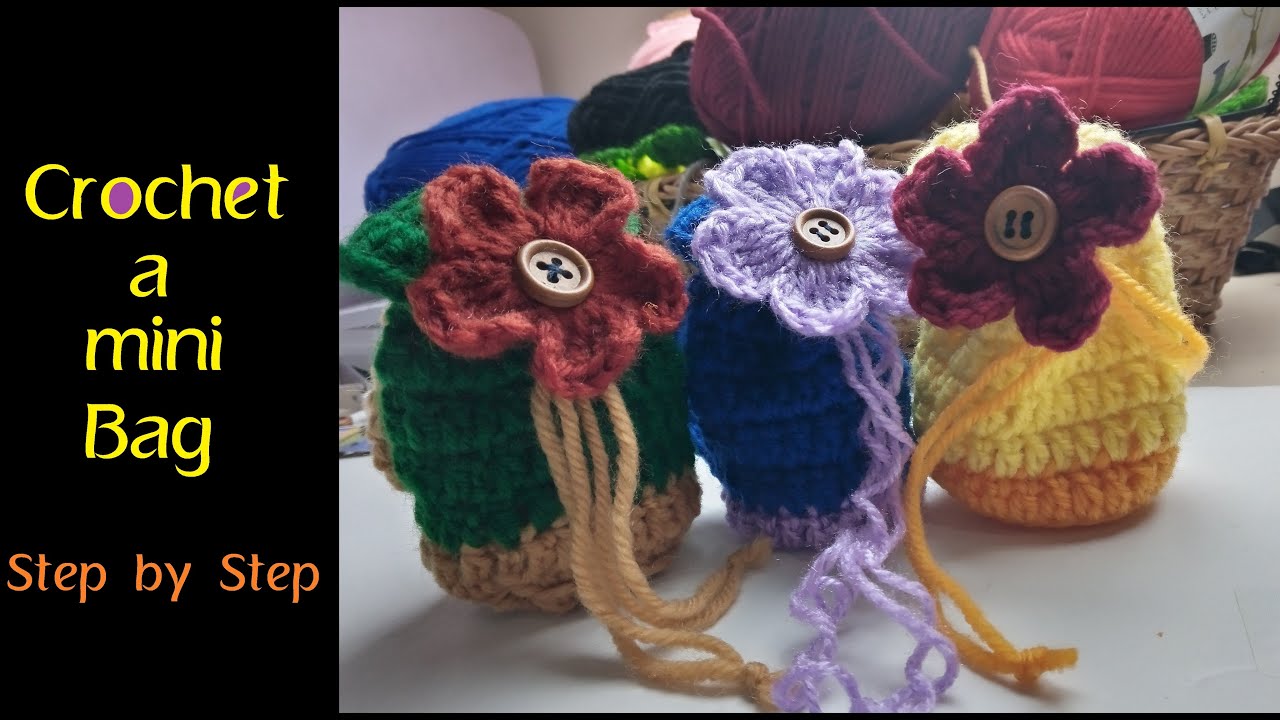 How to crochet mini backpack - YouTube