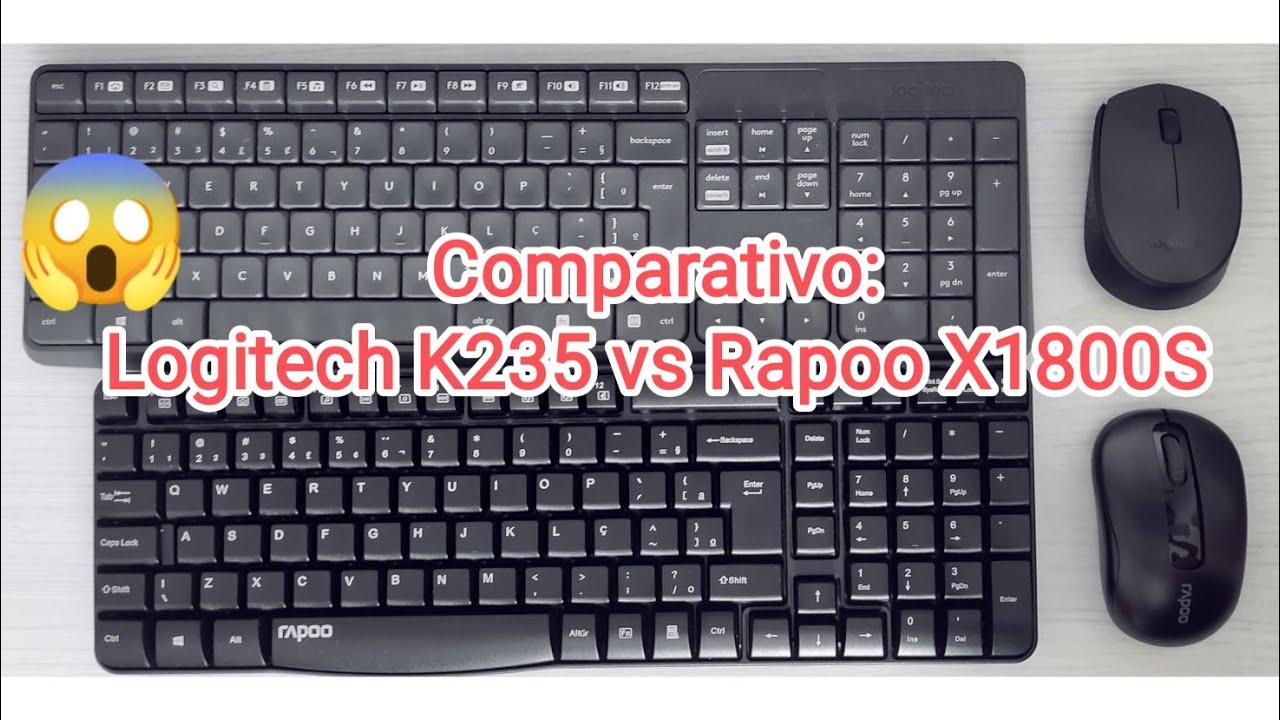 Comparativo Logitech K235 vs Rapoo X1800S - YouTube