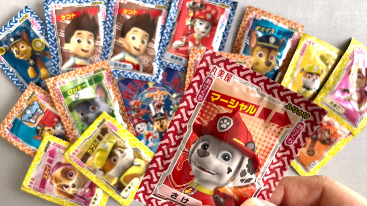 Paw Patrol furikake and Mario’s wheat chocolate. This is Japanese ...