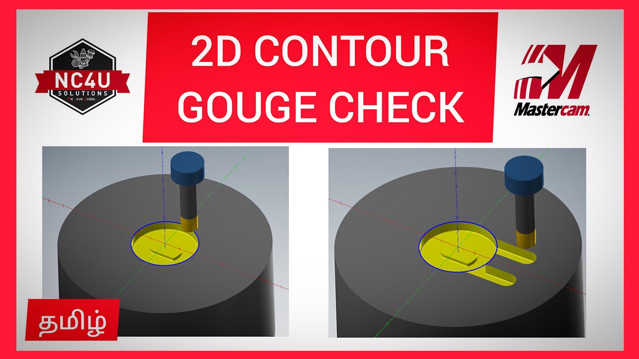 What is Gouge Check in 2D Contour Toolpath - Mastercam-Tamil- CNC-VMC ...