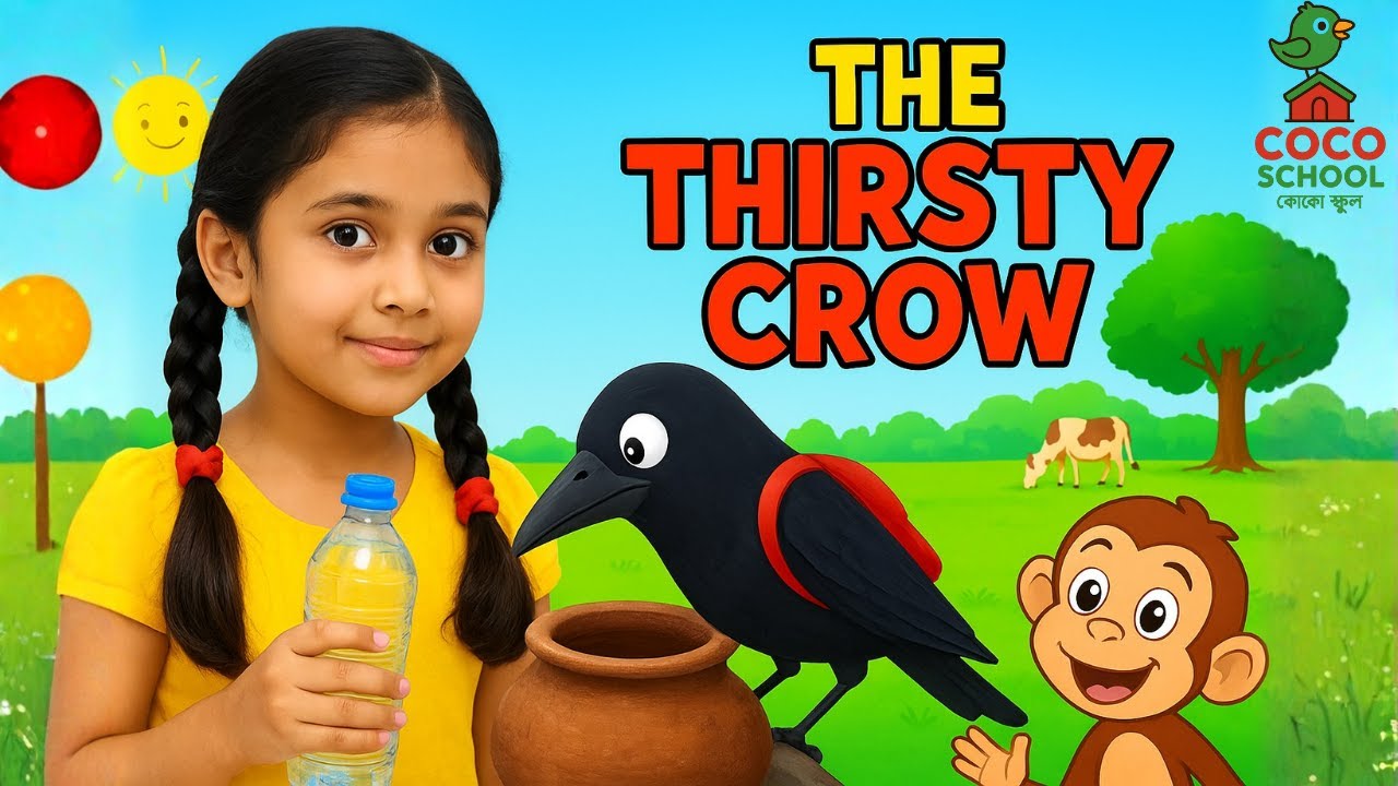 The Thirsty Crow 🐦 | Smart Crow & The Magic of Teamwork | Kids Moral ...