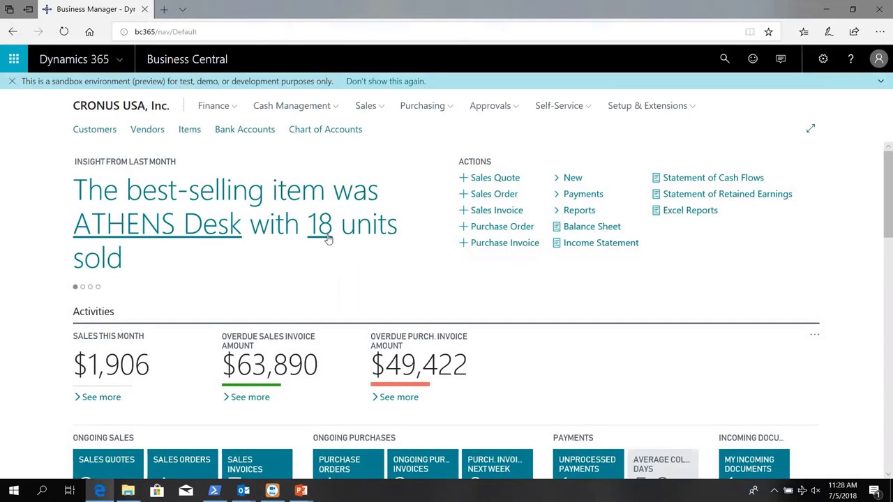 First Look: Dynamics 365 Business Central - YouTube