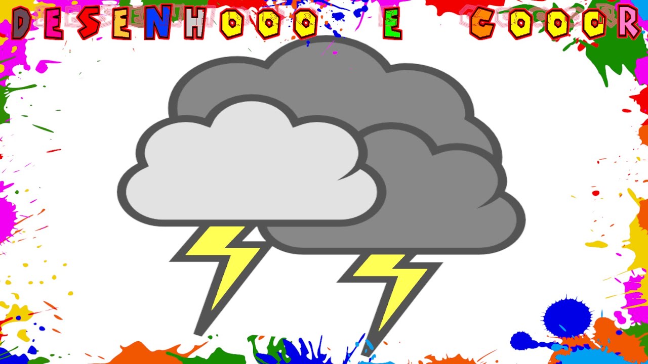 Como Desenho uma NUVEM | RAIO | CHUVA | TEMPESTADE | Desenho para ...