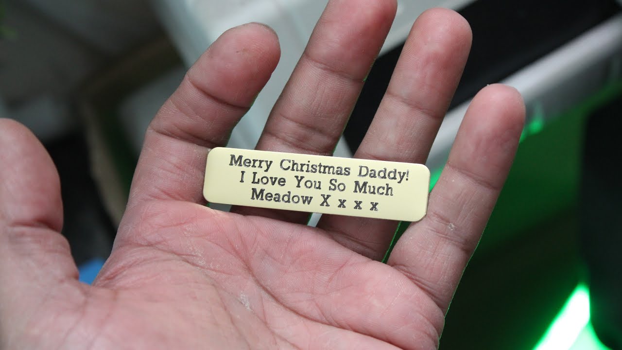 Custom Engraving Gold Plate Message Engraved and Blackfill - YouTube