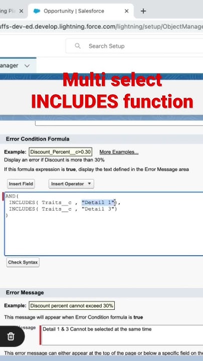 How To Use The Includes Function For Multi Select Pick List Fields Shorts Salesforce Youtube